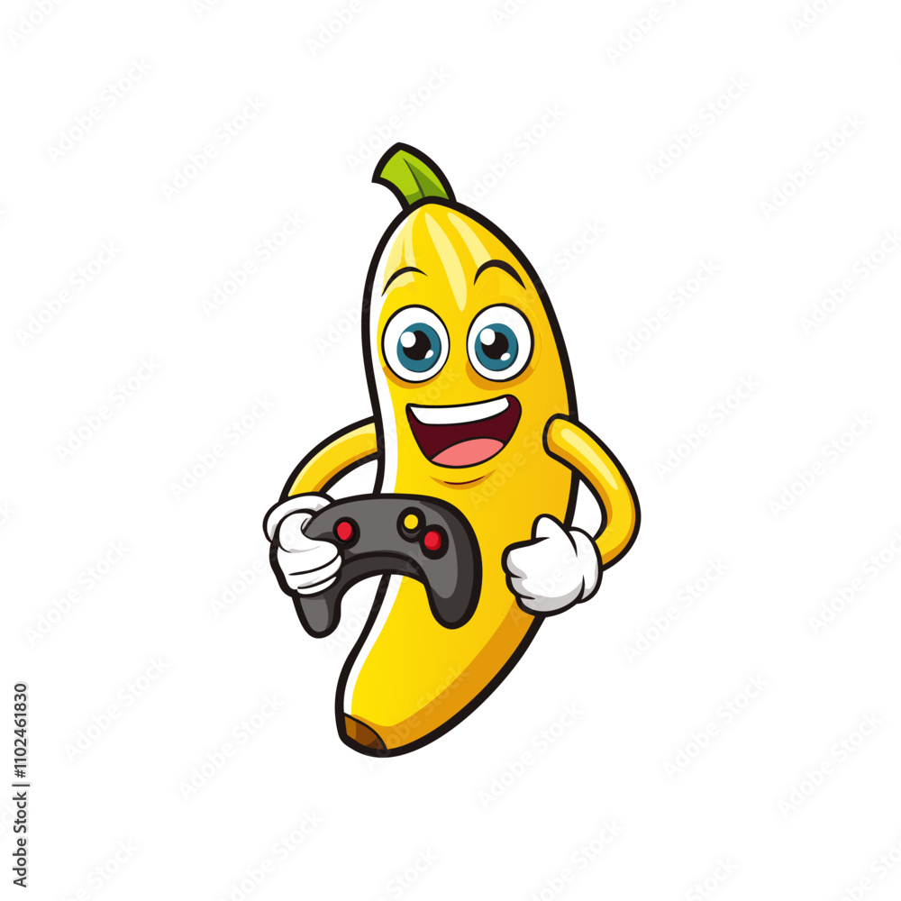 Banana Mascot Logo with Coffee, Glasses, Book, Gaming Controller, Paint ...