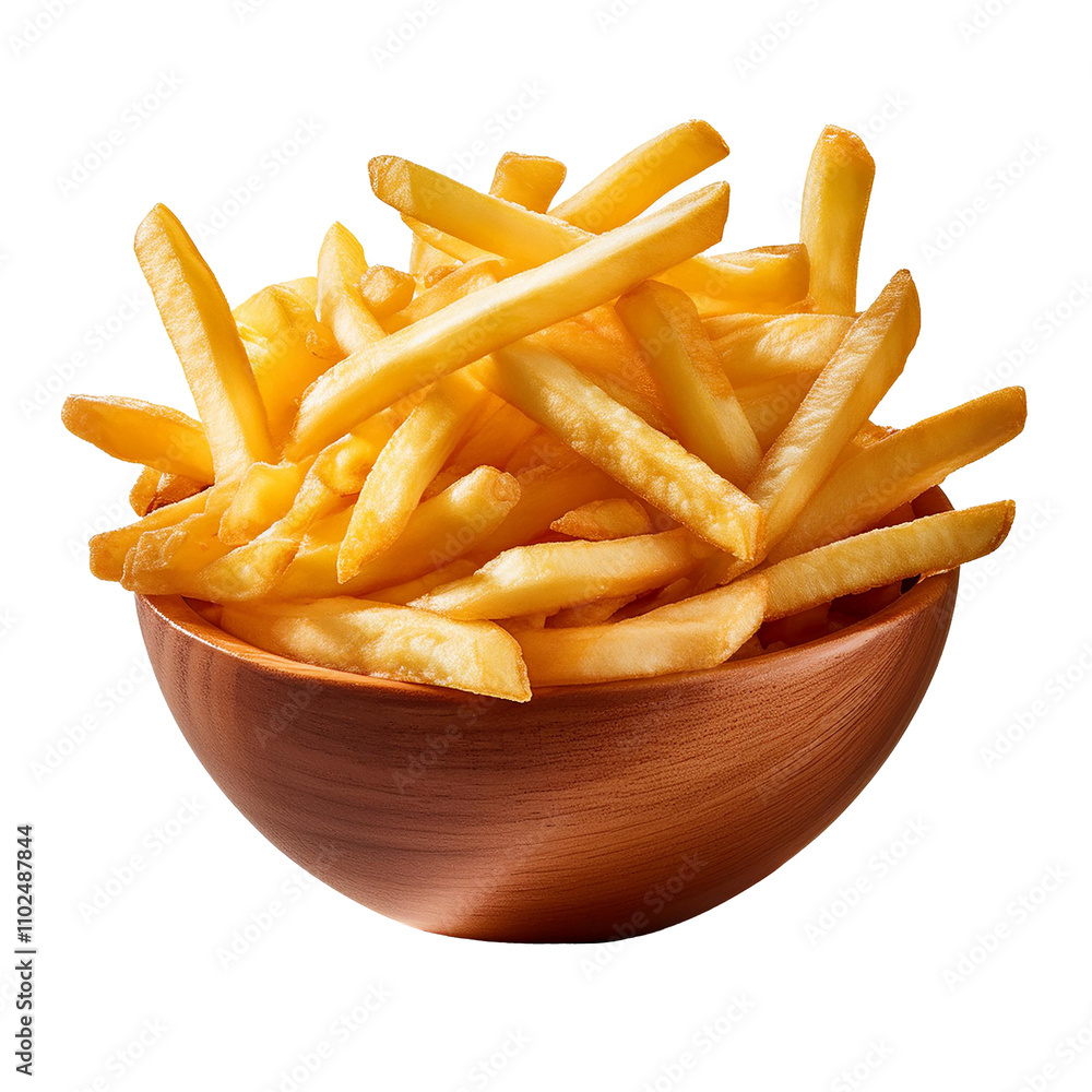 Perfectly Golden French Fries Isolated on a Transparent Background ...