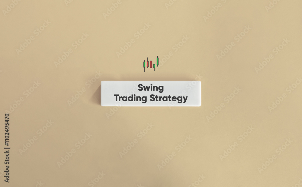 Swing Trading Strategy. Candlestick Chart and Text on Block Letter Tile ...