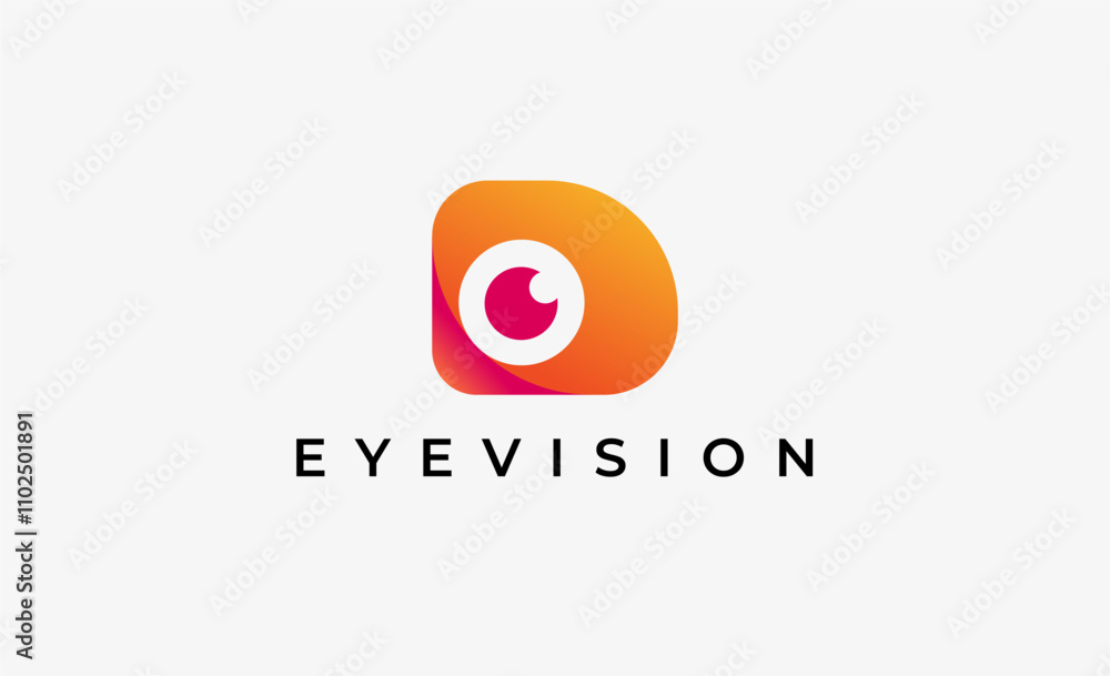Logo Letter D and Eye Vision. Digital, visual with modern and ...