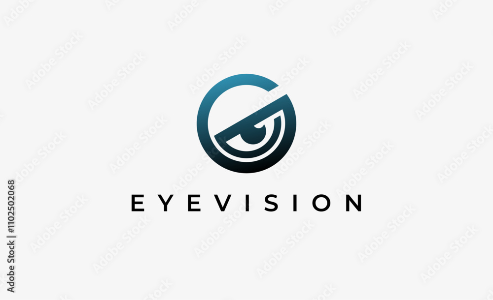 Logo Letter G and Eye Vision. Digital, visual with modern and ...