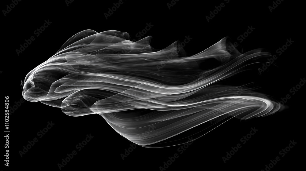 Experimental photography of smoke patterns against a dark background ...