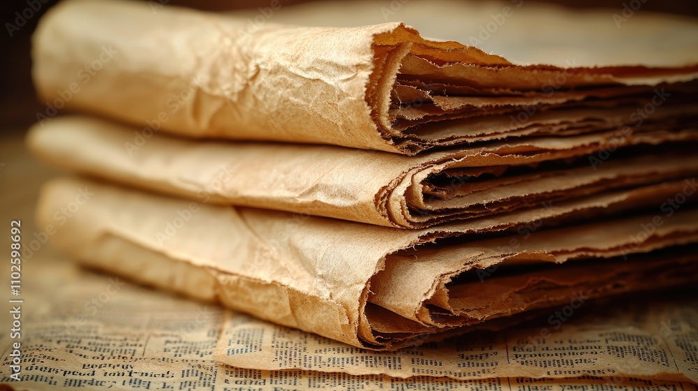 old vintage sepia printed newspaper textured background, black and ...