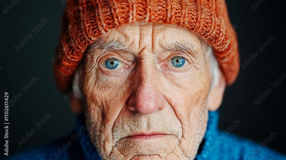 Captivating portrait of an elderly man, his wise expression telling a ...