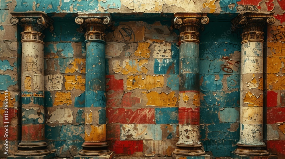 ancient greek and roman empire vintage wallpaper with columns and ...