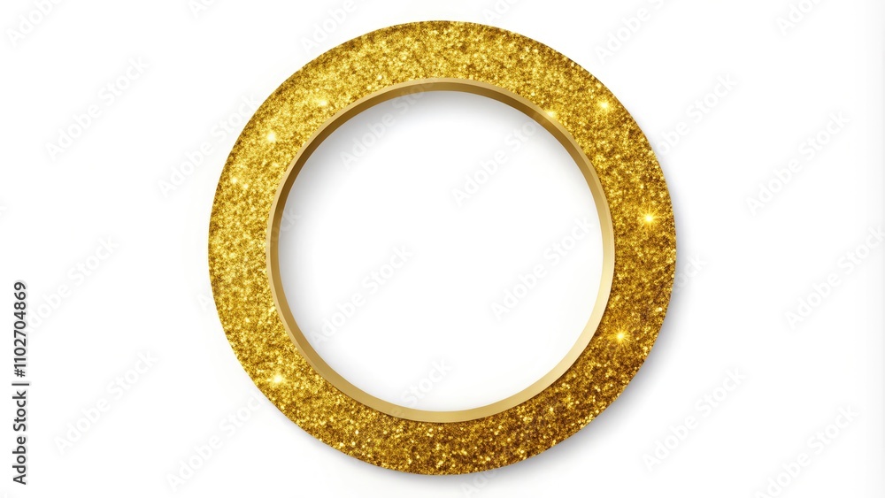 Gold Glitter Circle Frame, Luxury Sparkle Background, VIP Card Design ...