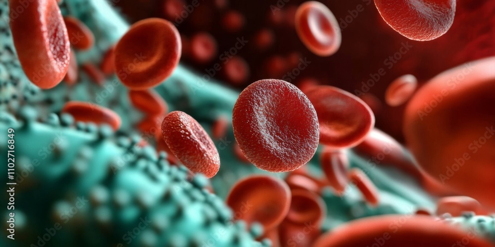 Close Up View of Red Blood Cells and White Blood Cells in Human ...