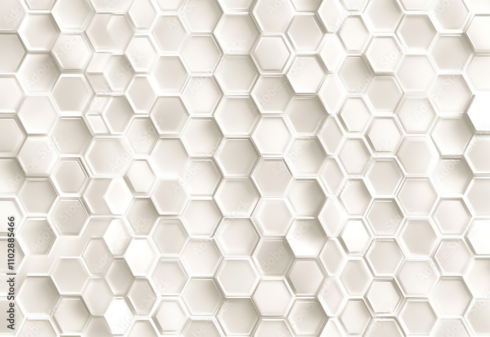 Horizontal Abstract Futuristic White Texture, Background of Hexagonal structures, honeycomb ...