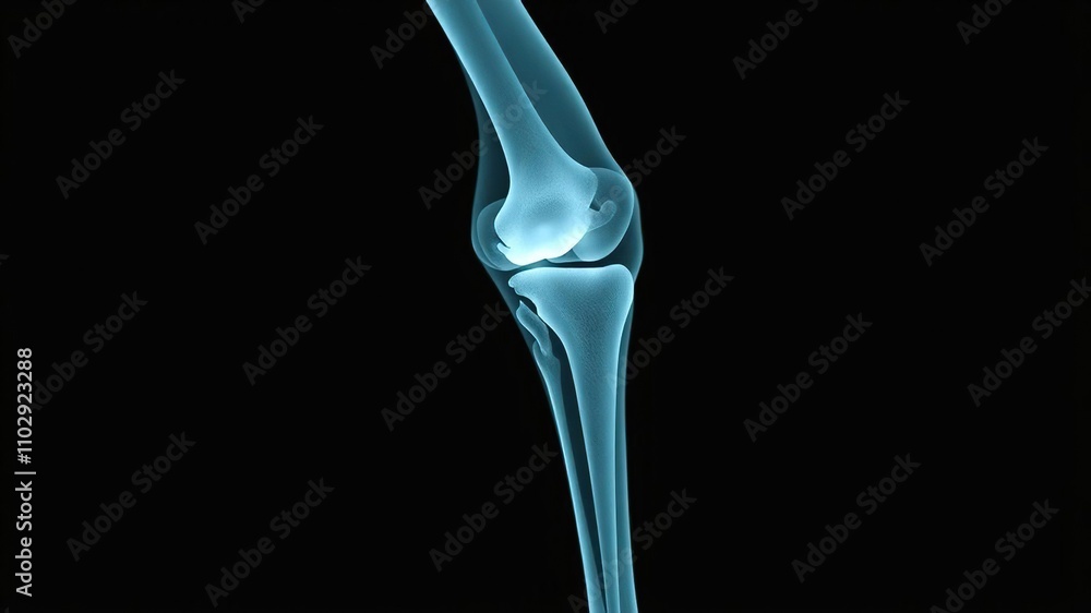 X-ray image of a horse's knee joint with a displaced fracture of the ...