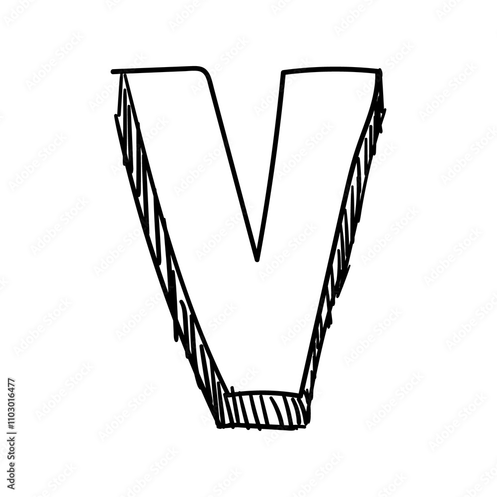 png transparent background hand drawn letter V Stock Illustration ...