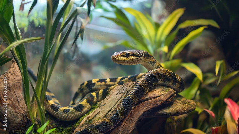 Reptile care and display with snakes and lizards, including enclosures ...
