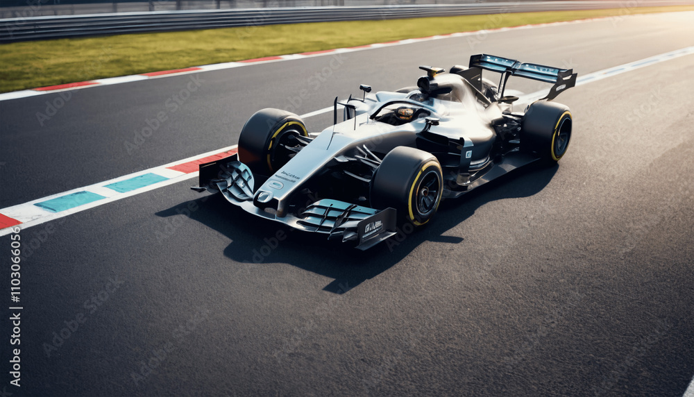 Formula 1 race track, supercar on asphalt road, background banner Stock ...
