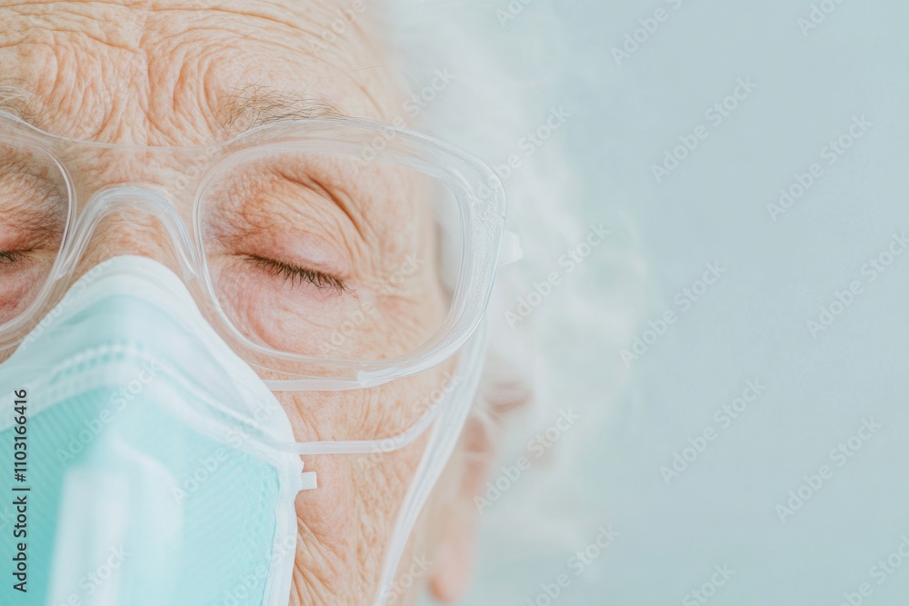 World COPD Day Elderly Woman Breathing Exercise with Resistance Device ...