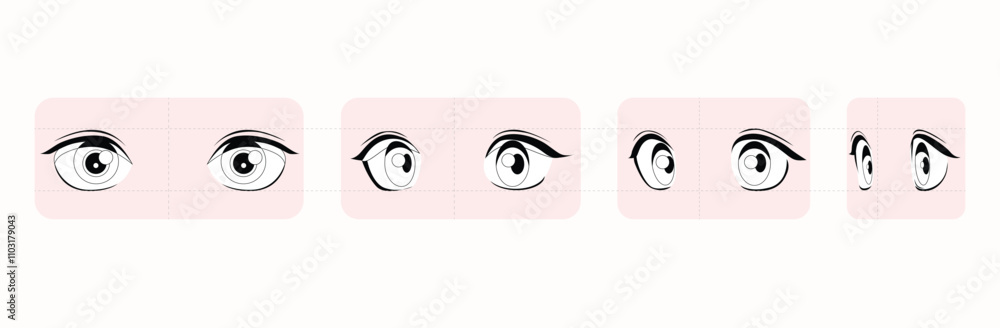 Anime Eyes Design Pack – Different Angles and Perspectives of Kawaii ...