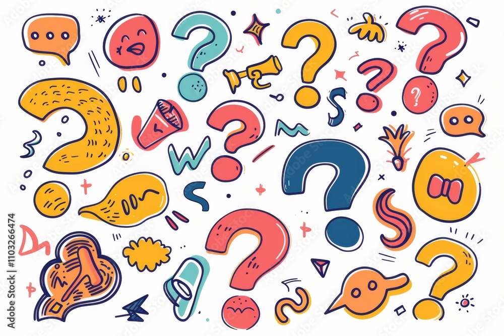 Question mark icon, quiz symbol, interrogation sign, simple rebus ...