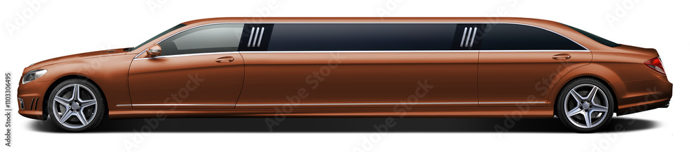 Modern brown limousine on a transparent background in png format. Stock ...