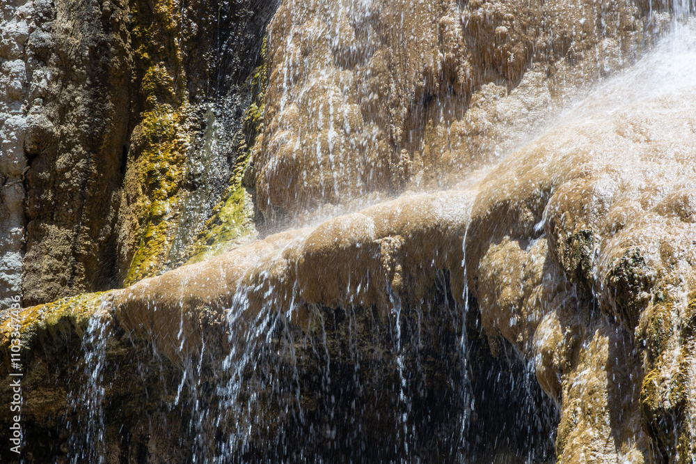 Jordan. Dead Sea. Surrounded by rugged mountains, Ma'In Hot Springs is ...