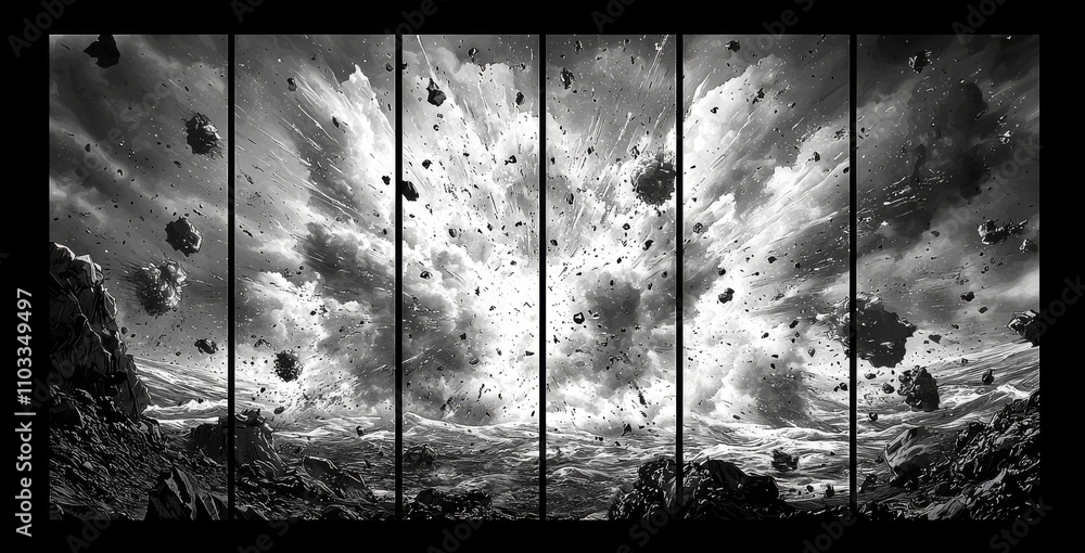 A visual representation of circular explosion dynamics, featuring rays ...