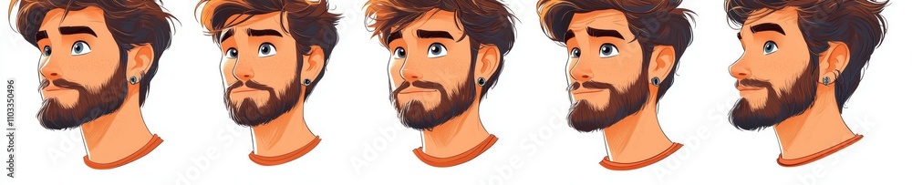 Use this kit to create a cartoon Caucasian male character avatar, which ...