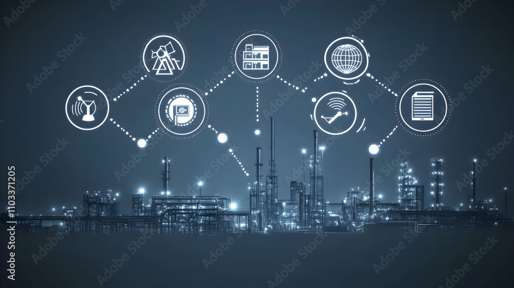 Industrial IoT, Smart Factory Network Visualization, Connected Devices ...