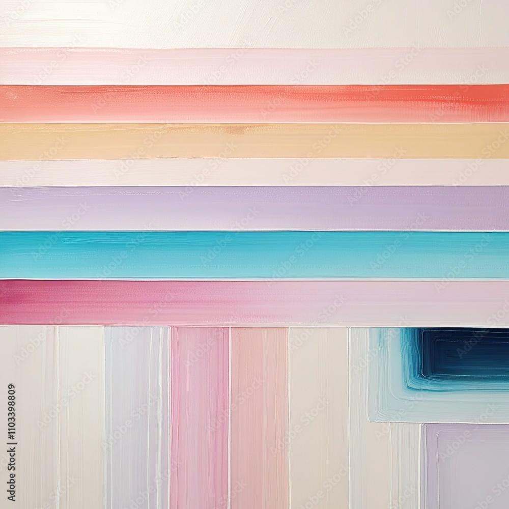 Delicate artistic oil acrylic watercolour artwork. Modern colourful ...