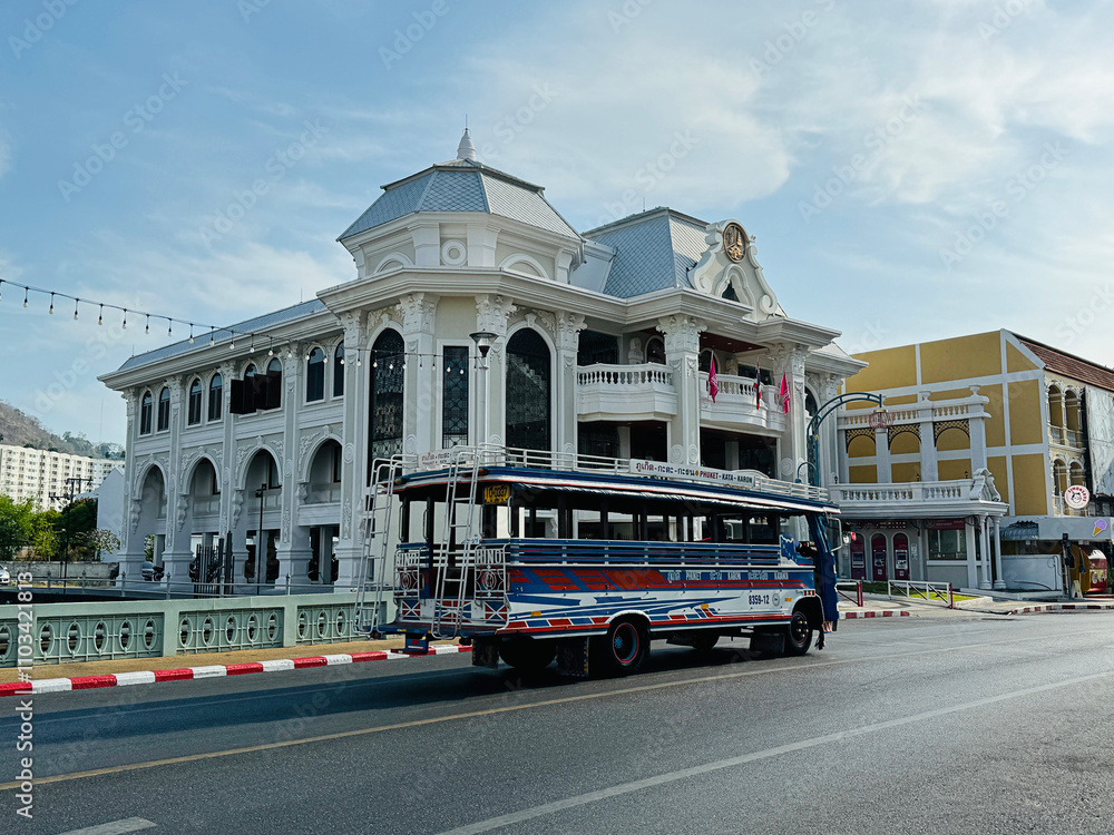 Phuket, Thailand - March 4, 2024: The Phuket Songthaew Bus or Local ...