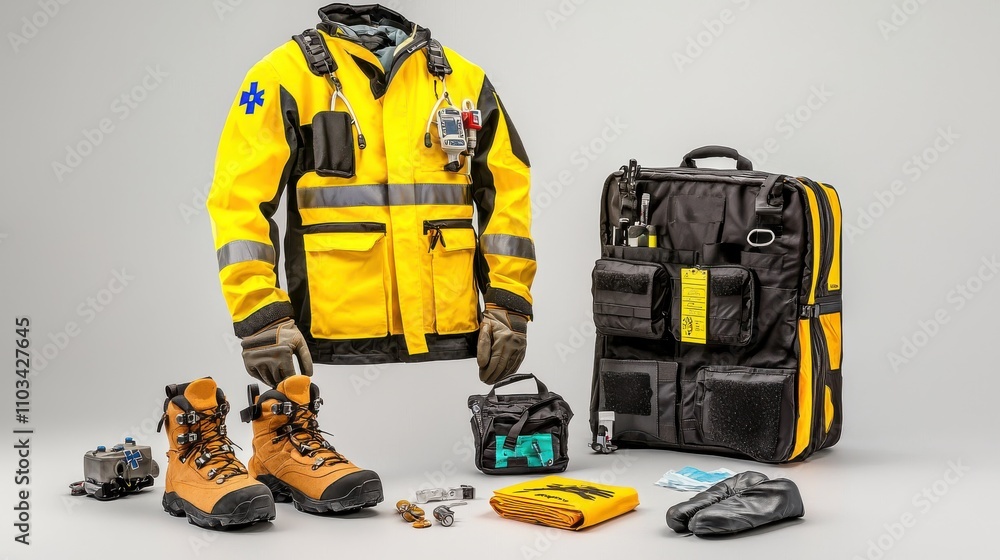 Paramedic equipment display urban setting high-resolution photo ...