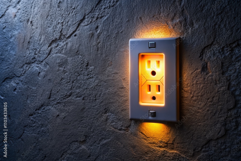 Low Light Photography of a Tripped Ground Fault Interrupter Outlet with ...