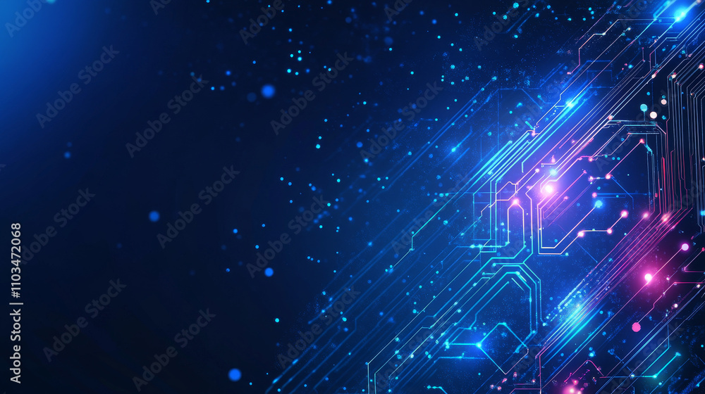 AI chip background on technology blue background. Circuit board. Ai ...
