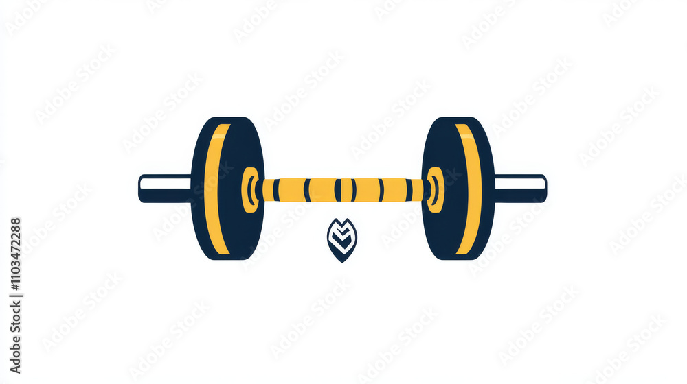 Set logos consisting of dumbbells, barbells and a rope. Cross fitness ...