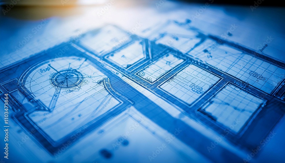 Blueprint and diagrams representing planning and strategy, ideal for ...