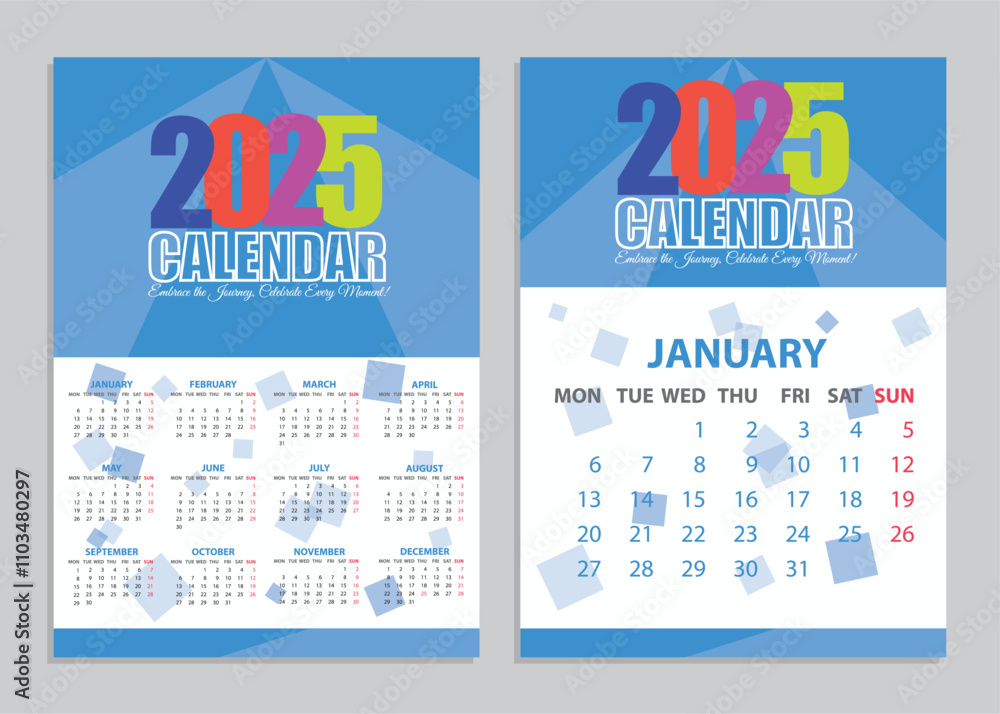 Editable A3 Size 2025 Calendar Template for Illustrator - Customizable ...