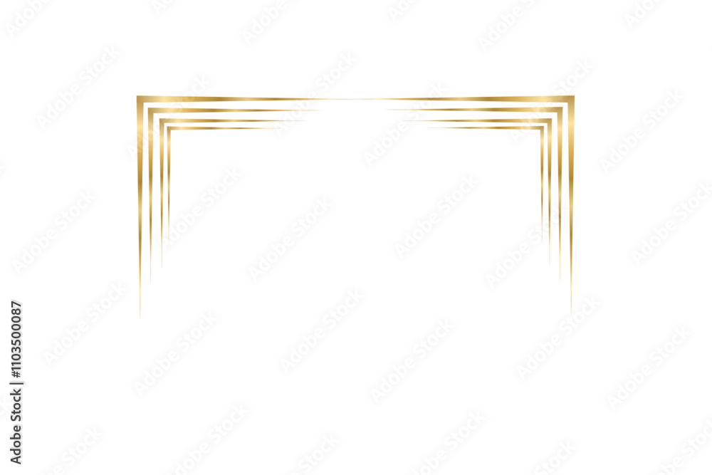 Gold line corner border design isolated on transparent background ...
