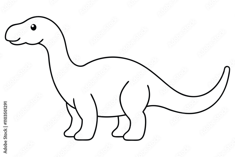 Cute dinosaurs line art vector illustration Stock Vector | Adobe Stock
