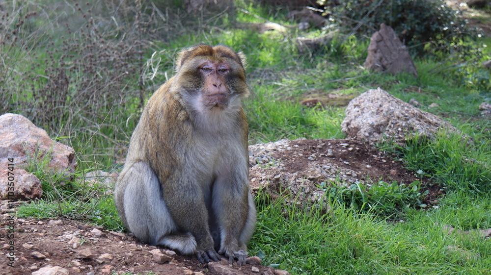 Barbary Macaque in Moroccan Monkey Forest Habitat – Wildlife ...