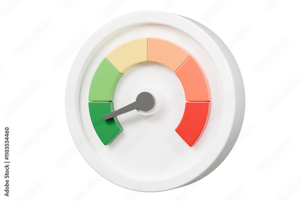 3d Speedometer icon. Minimal Status Speedometer with arrow scale gauge ...