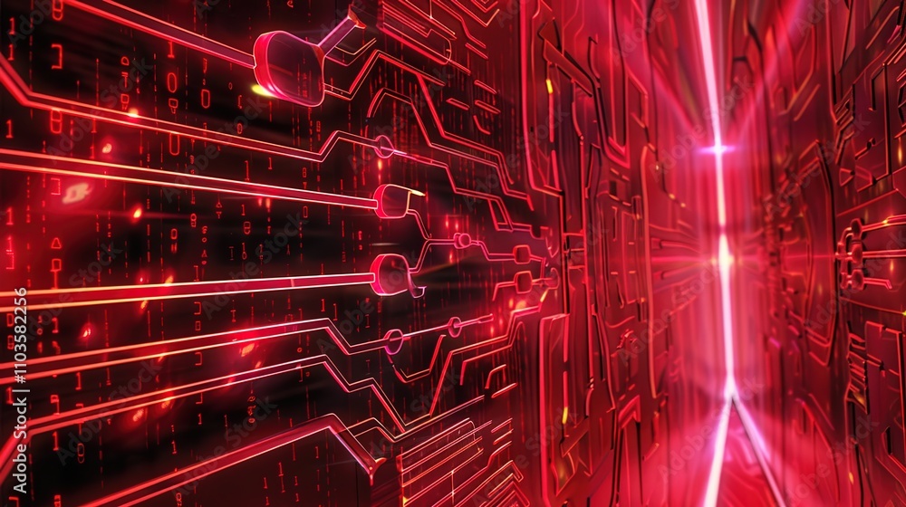 Annual meeting background technology lines red technology kv sign in ...