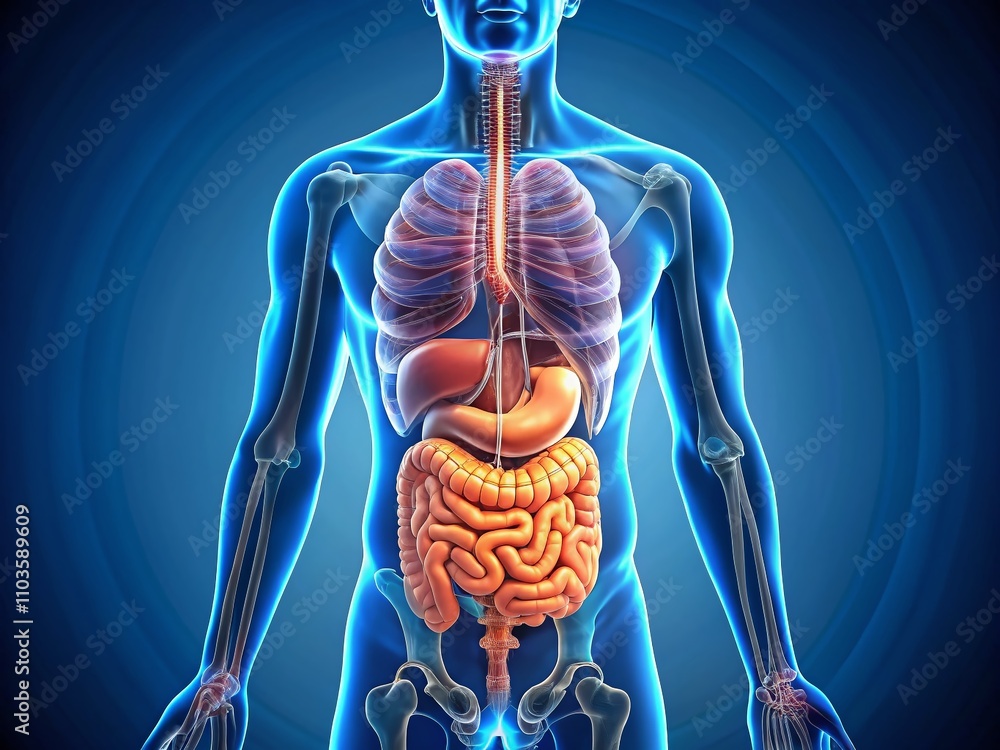Exploration of the Gut-Brain Axis: A Flat Vector Illustration of the ...