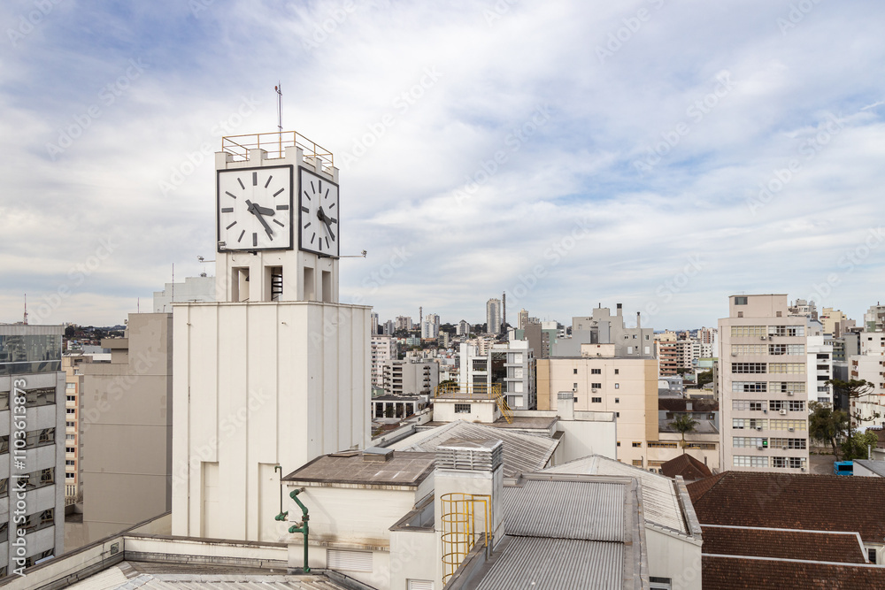 Caxias do Sul, Brazil - Aug 13th, 2022: Iconic clock tower on the ...