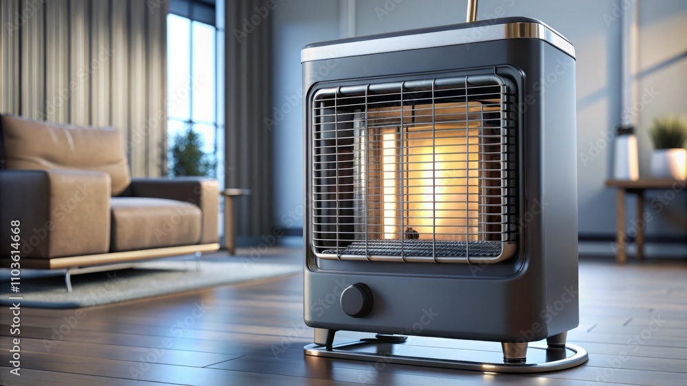 Modern Gas Heater Isolated on White Background, Featuring Sleek Design ...