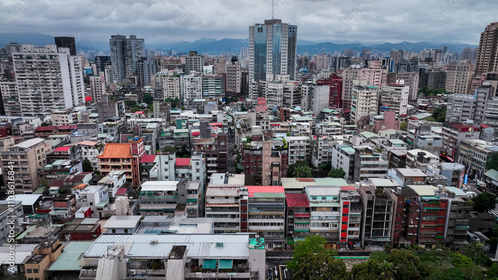 Urban skyline of Taipei Taiwan featuring diverse architecture and ...