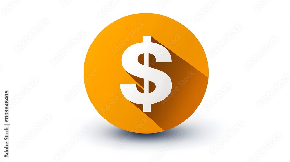 Finance logo with a simple dollar sign, flat graphic design, bold and ...