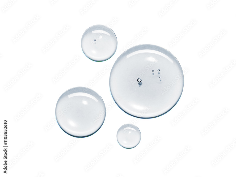 Clear serum oil sample swatch round shape texture isolated on white ...