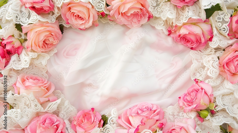 Pink Rose Border Background - a delicate and elegant visual. The pink ...