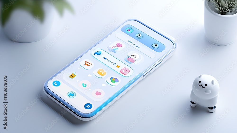 Illustration of a friendly bot conversation on Telegram Messenger, with ...