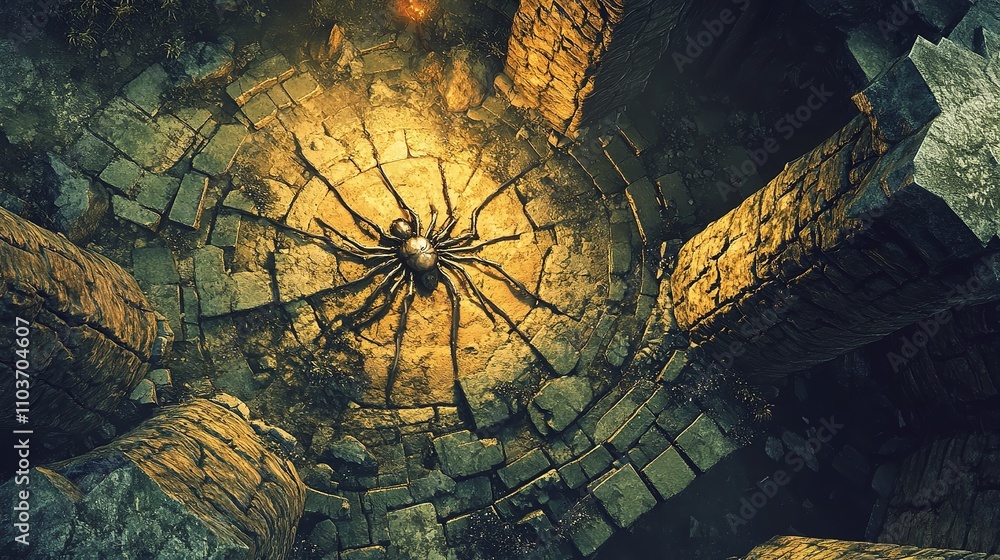Ilustración de Stock DnD Battlemap Spider Lair Battlemap - A Detailed ...