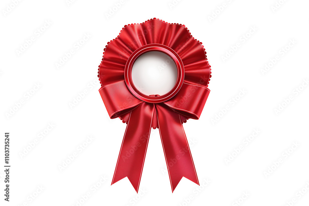 Blank empty red rosette winner award of a first place prize, png file ...