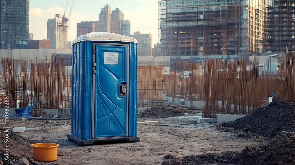 Construction Site Porta Potty Urban Development Building Project Stock ...