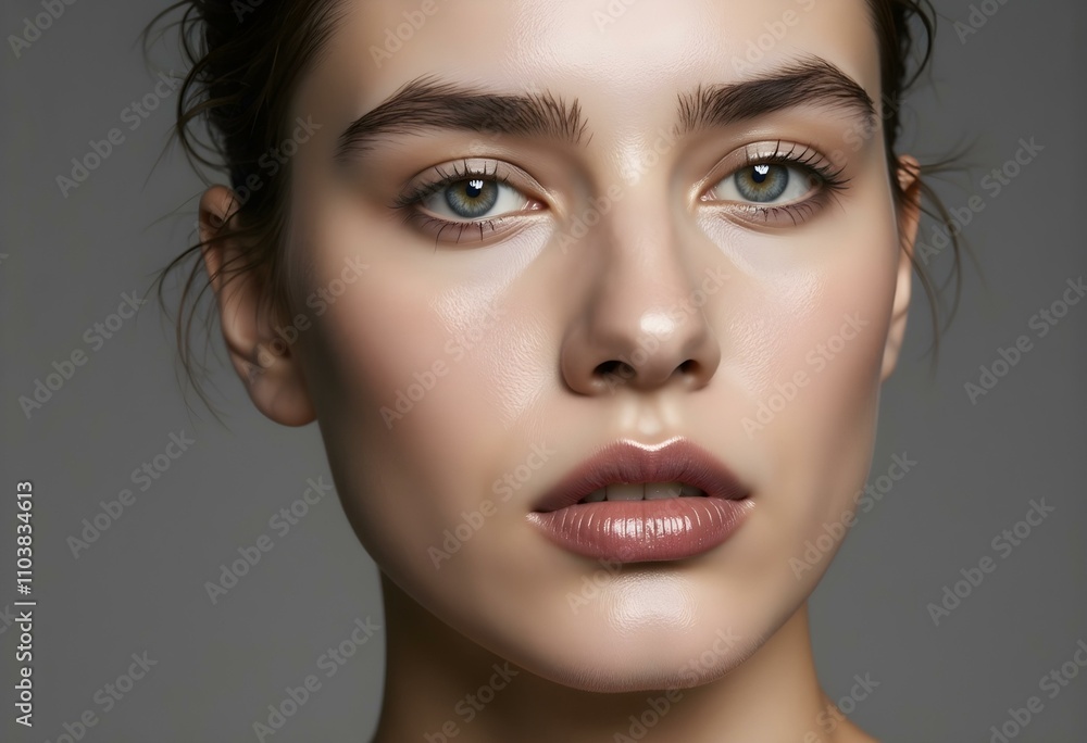 Beautiful woman with clean fresh skin .Sweet smiling girl expressive ...