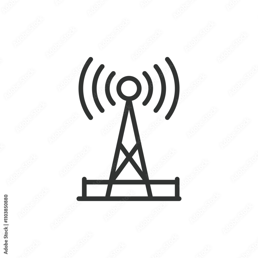 Cell tower, icon in line design. Cell, tower, communication, antenna ...